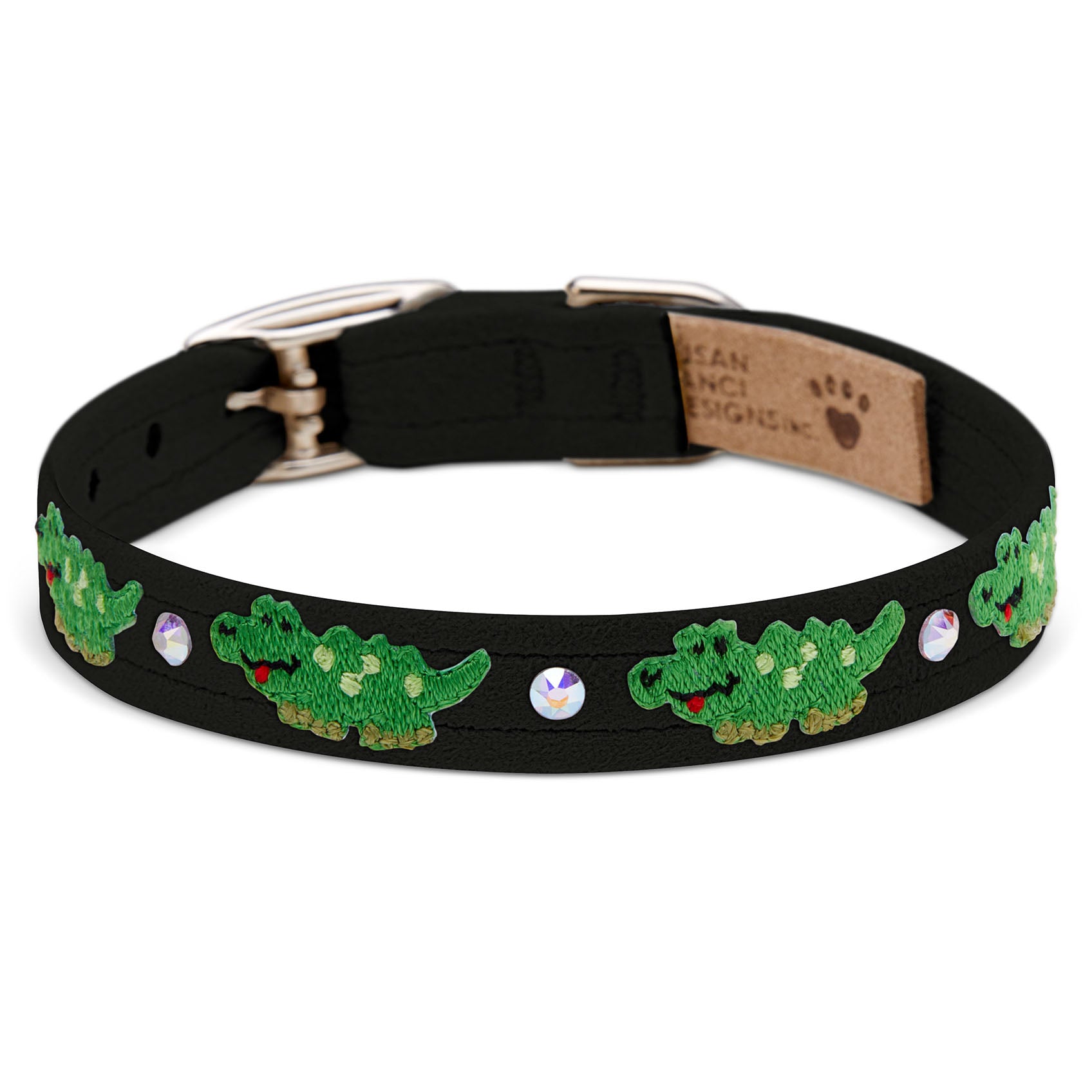 Embroidered Alligator Dog Collar | Susan Lanci Designs