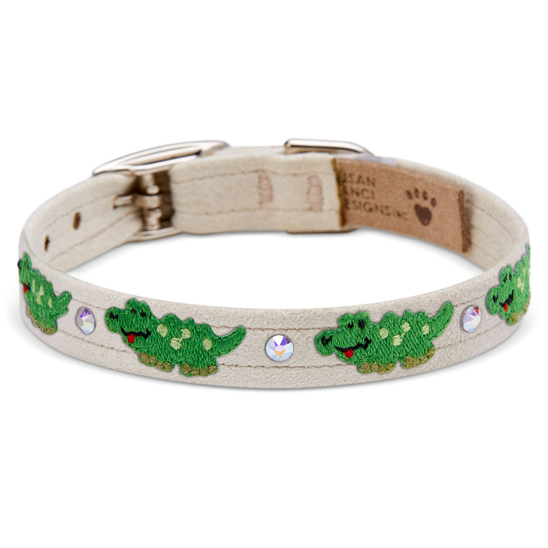 Embroidered Alligator Dog Collar | Susan Lanci Designs
