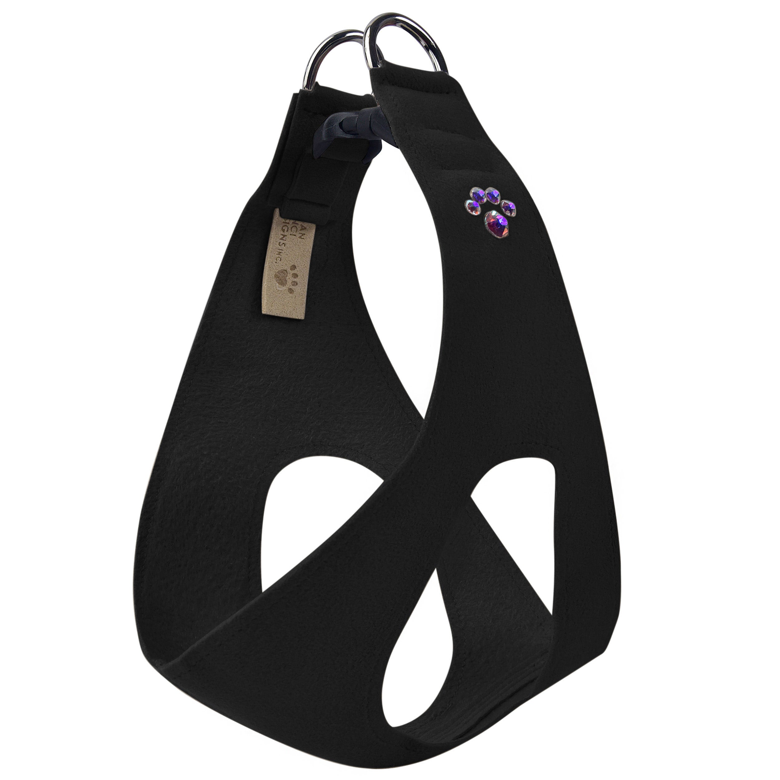 Susan Lanci Designs Step In Harness with Crystal Paws-Neutral Colors