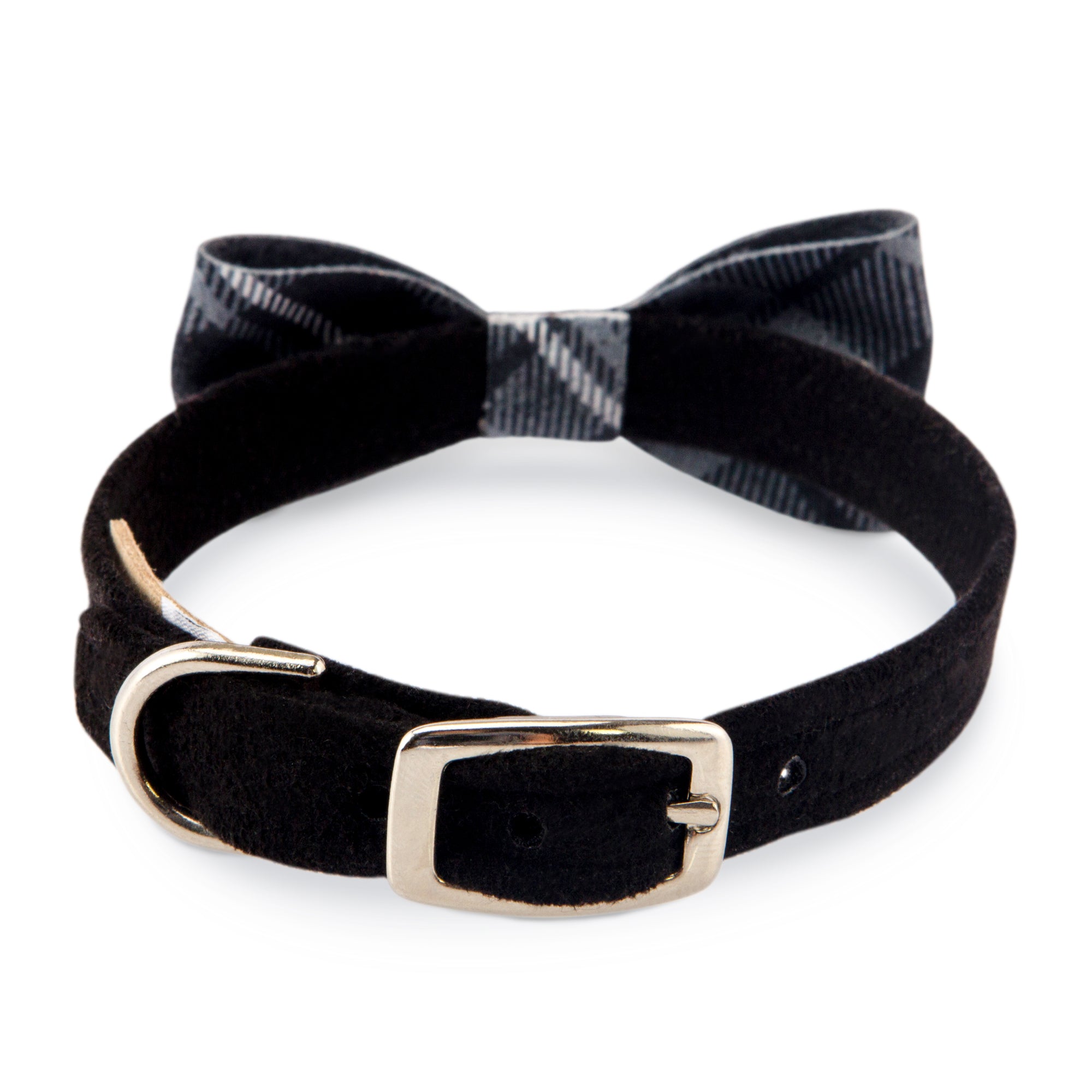 Scotty Charcoal Plaid Bow Tie Collar |Susan Lanci Designs Dog Collar