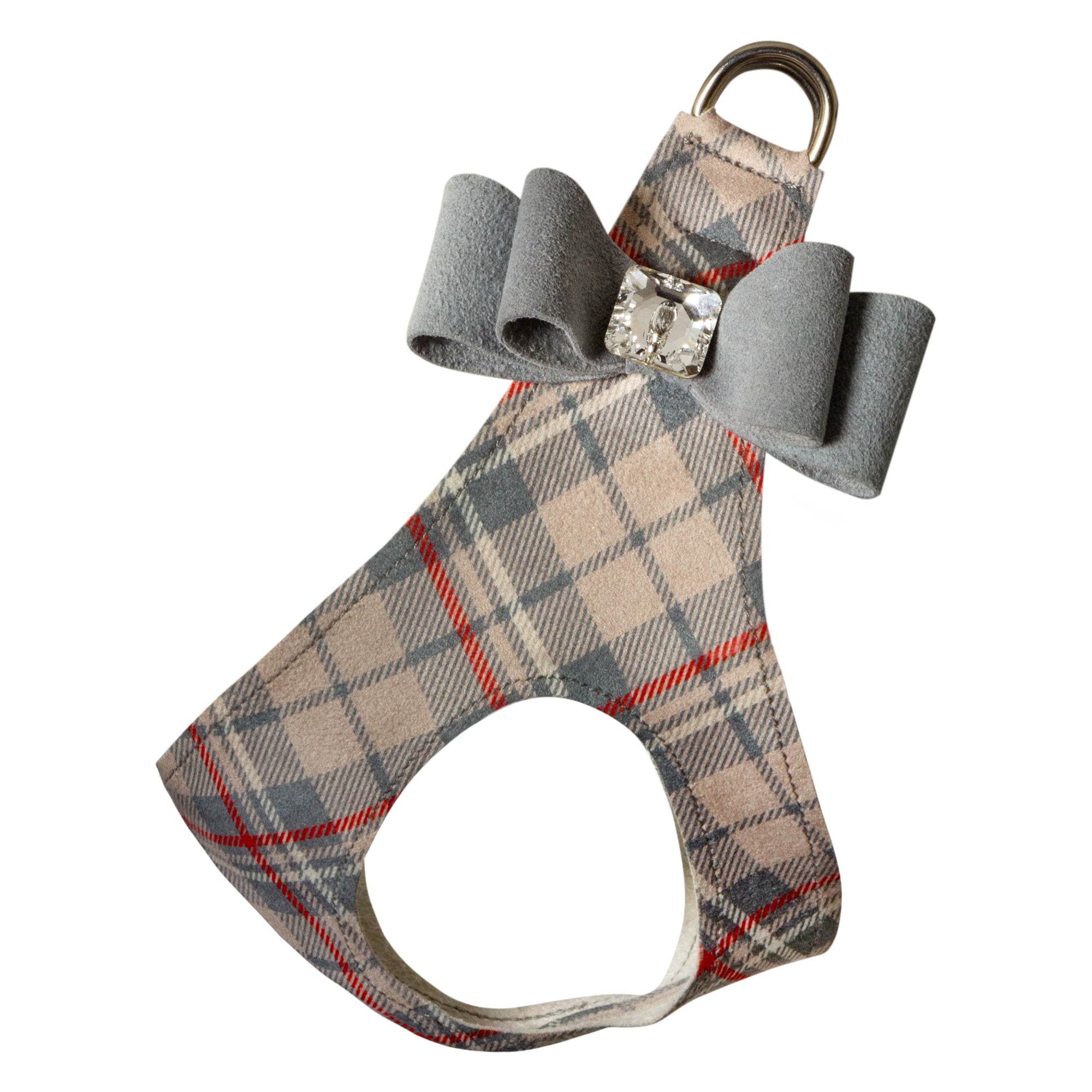 Platinum Big Bow Step In Dog Harness | Plaid